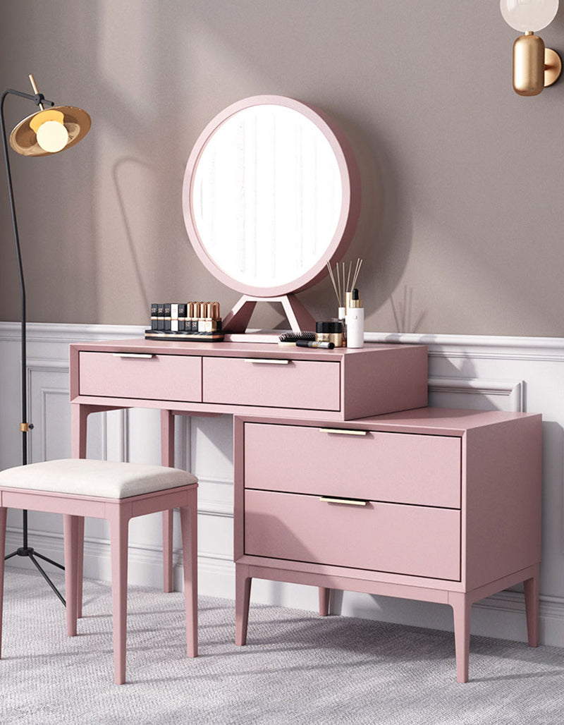Efrata Dressing Table with Mirror | Pink Dressing Table – Le Di Vita
